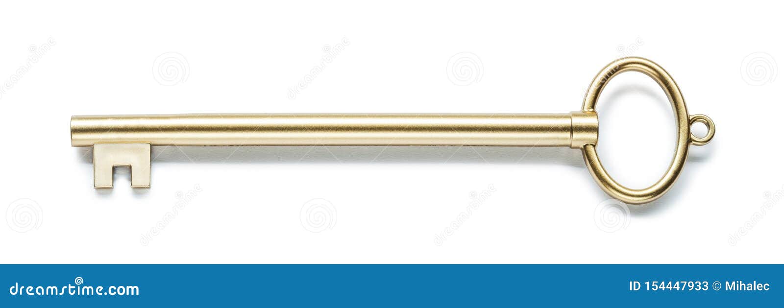 Brass House Door Key Isolated on White Stock Image - Image of lock ...