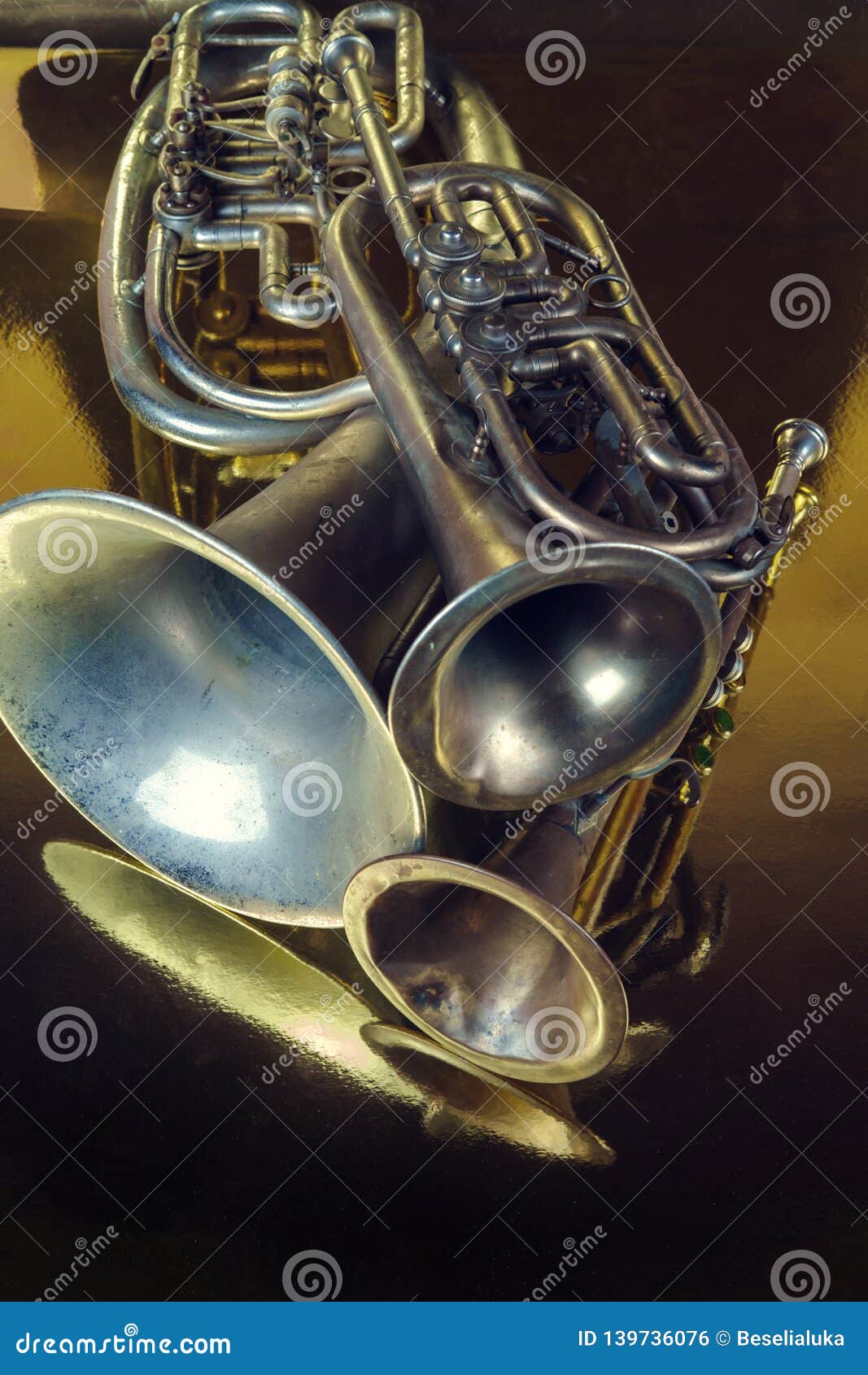 Brass instruments stock photo. Image of concert, metal - 139736076