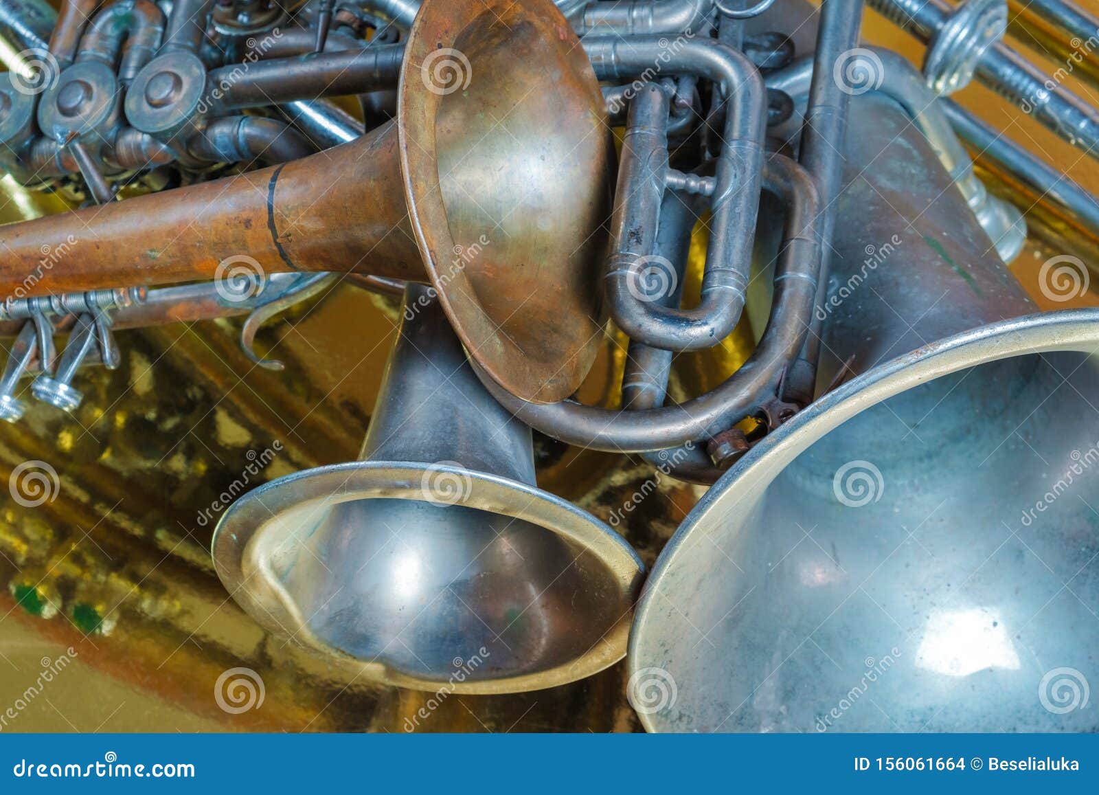 Brass instruments stock photo. Image of classical, entertainment ...