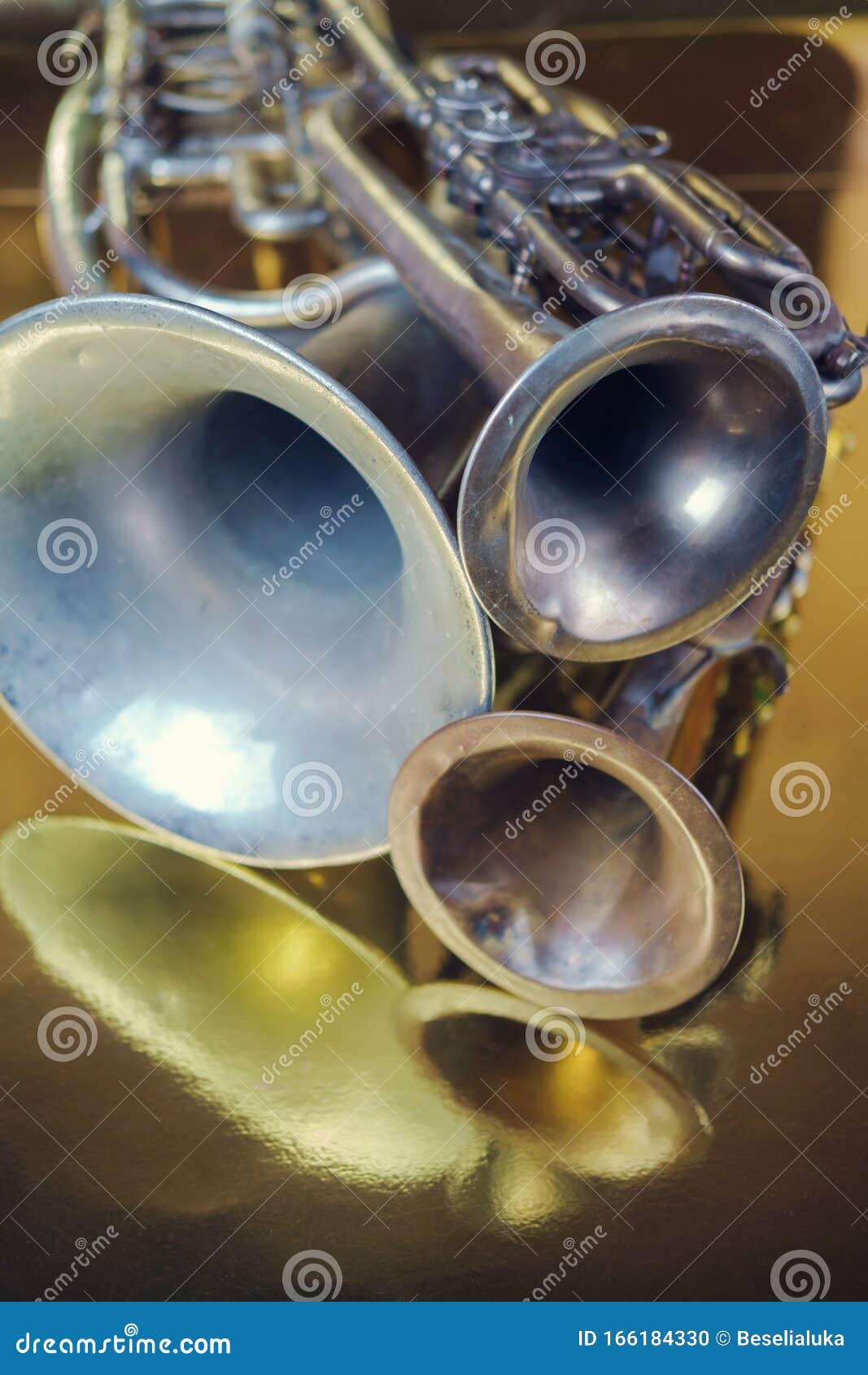 Brass instruments stock photo. Image of design, light - 166184330
