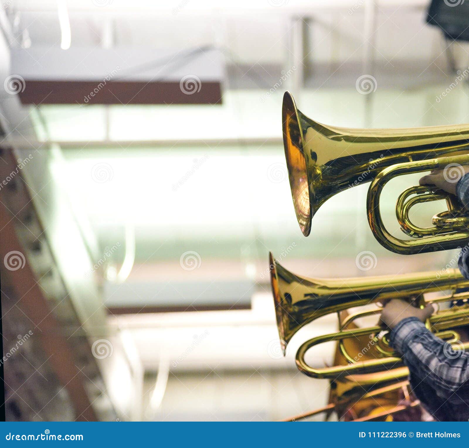 Brass Instruments in School Band Stock Photo - Image of band, equipment ...