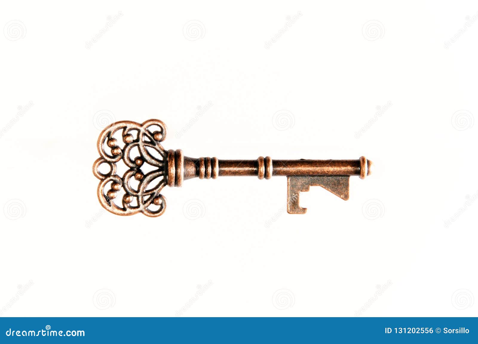 Brass key on white stock photo. Image of door, white - 131202556