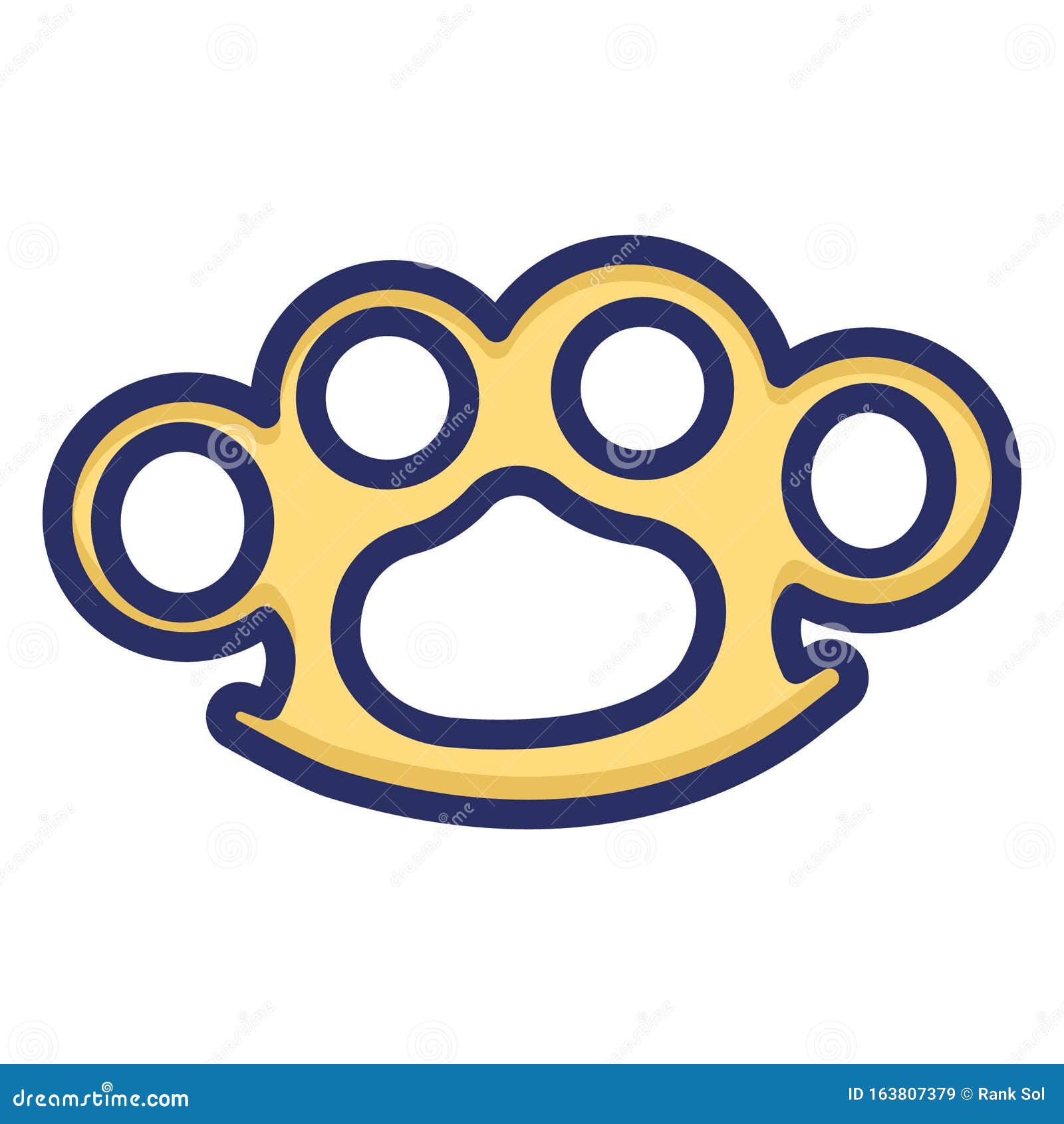 Brass Knuckles Isolated Vector Icon Which Can Easily Modify or Edit ...