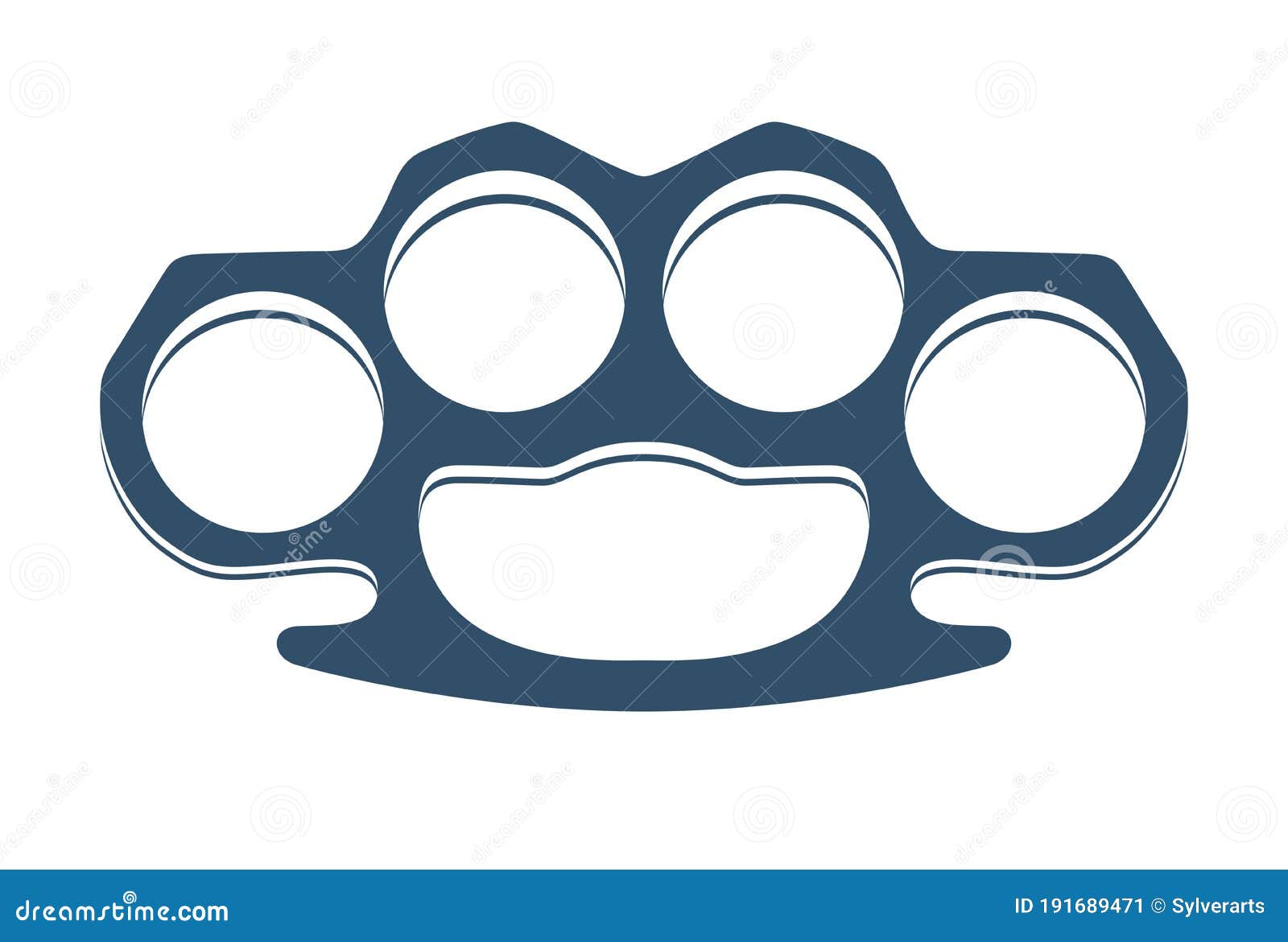 Brass Knuckles Isolated on White Vector Stock Vector - Illustration of ...