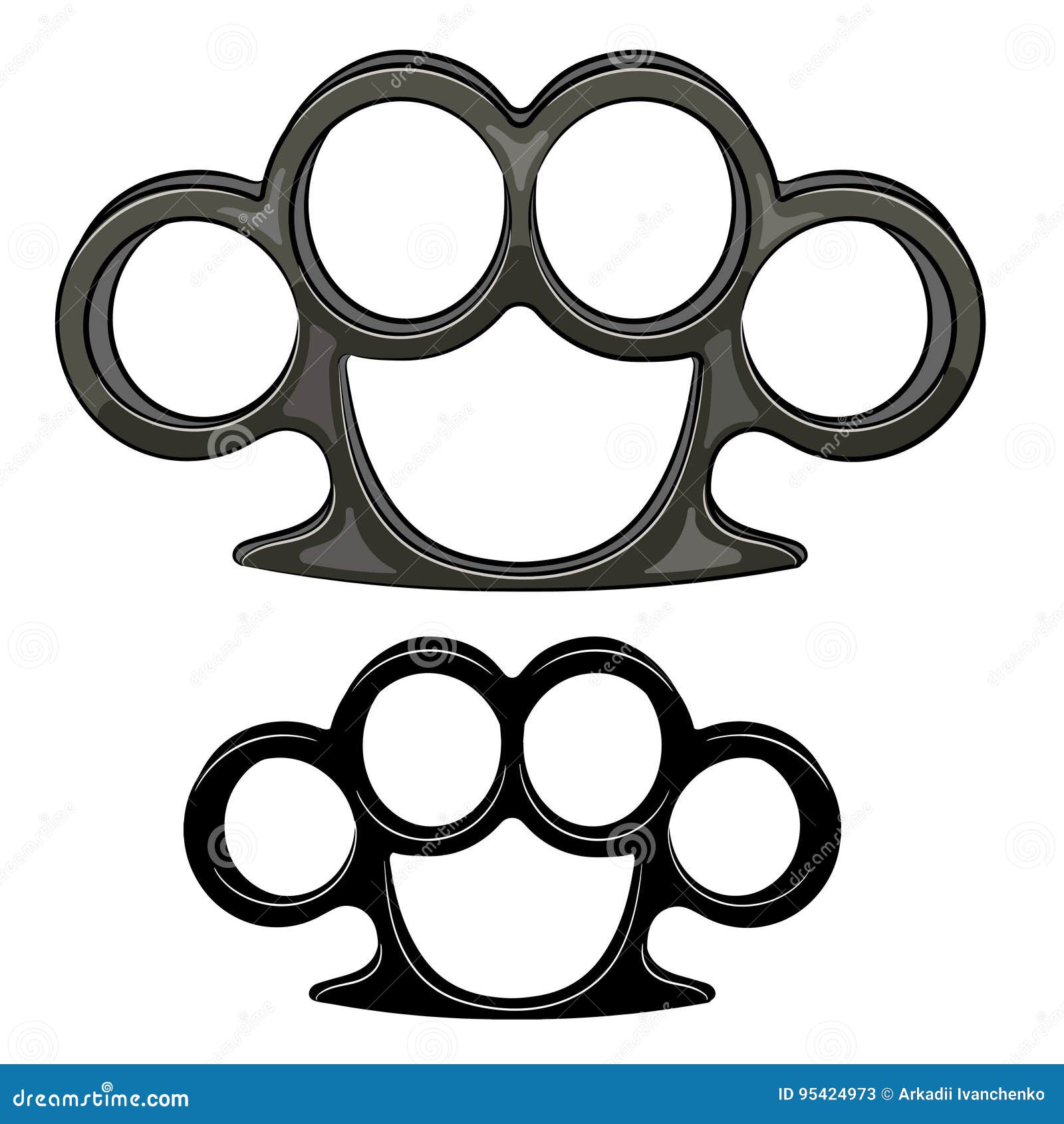 Brass knuckles set stock vector. Illustration of illegal - 95424973