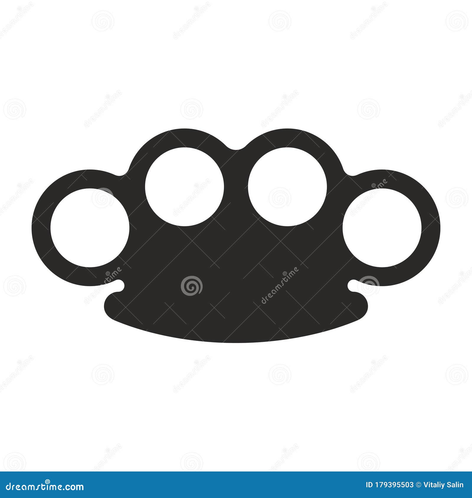 Brass Knuckles Silhouette Simple Symbol Of Knuckles Knuckle Duster Of Crime Vector