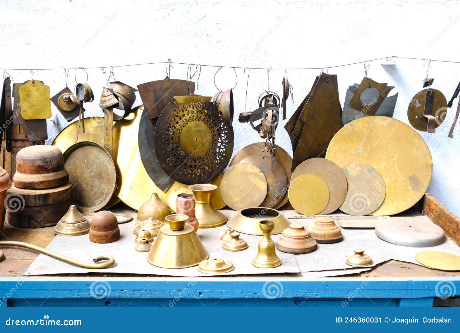 Brass Materials in an Old Craft Workshop Stock Image - Image of ...