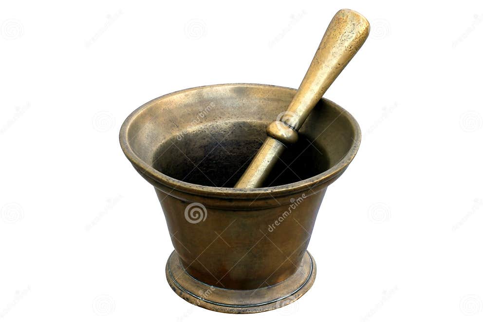 Brass Medicinal Mortar stock image. Image of gold, crush - 830145