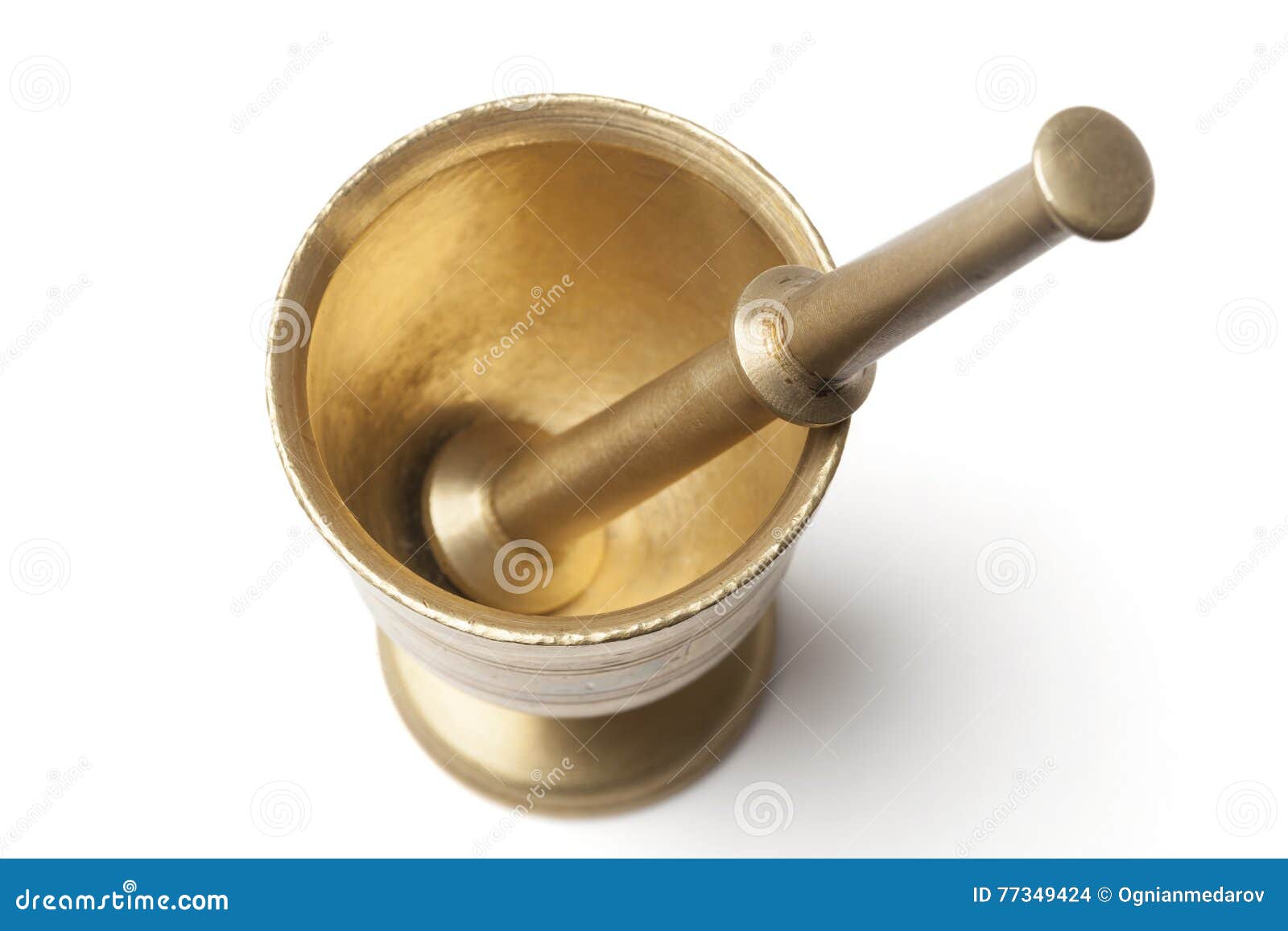 Brass Metal Mortar with a Clipping Path Stock Photo - Image of medicine ...