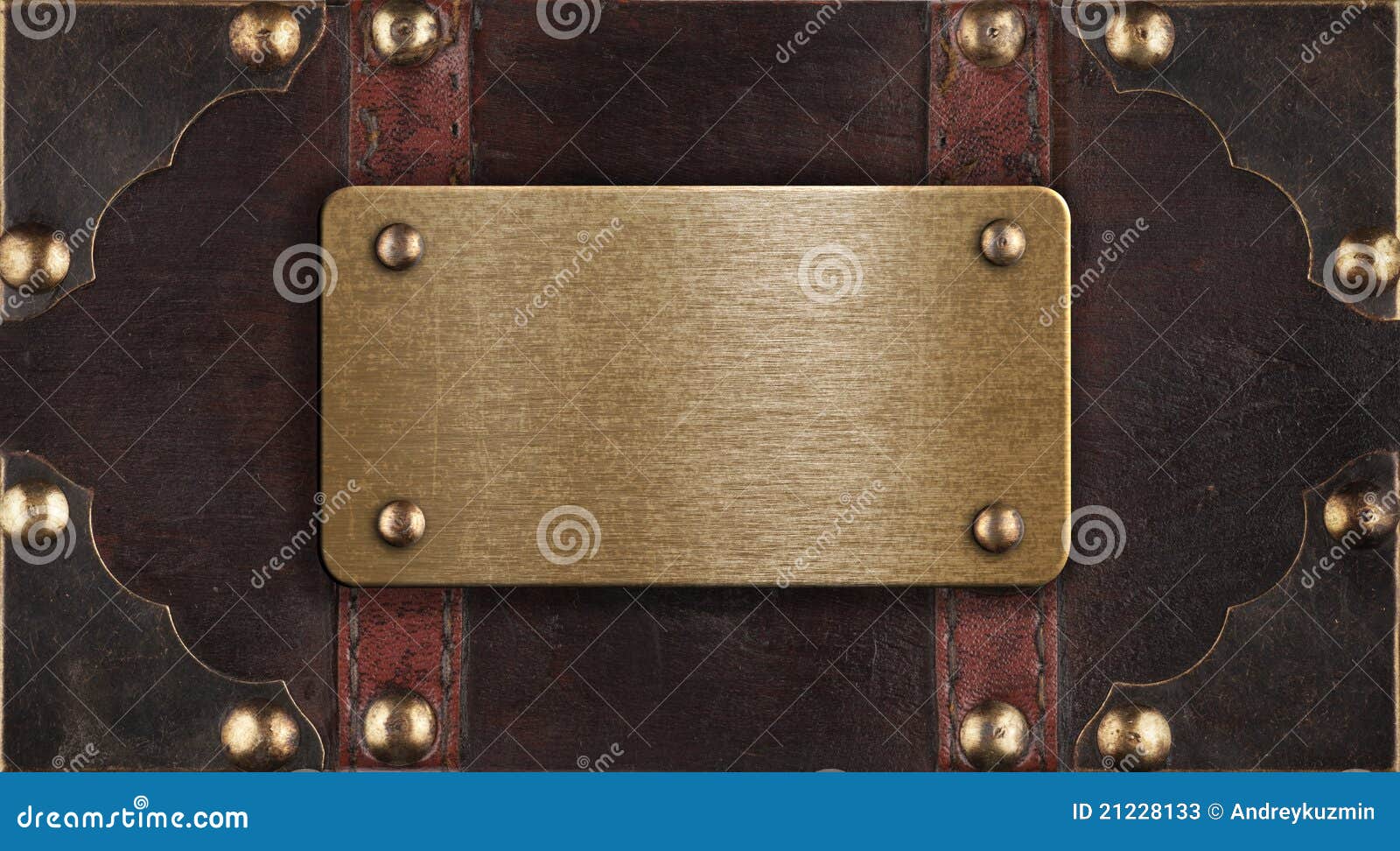 Brass Metal Plate on Chest Cover Stock Image - Image of backdrop ...