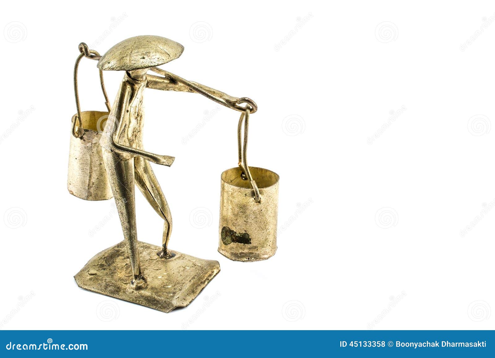 Brass Model of Thai Merchant Stock Photo - Image of isolated, model ...