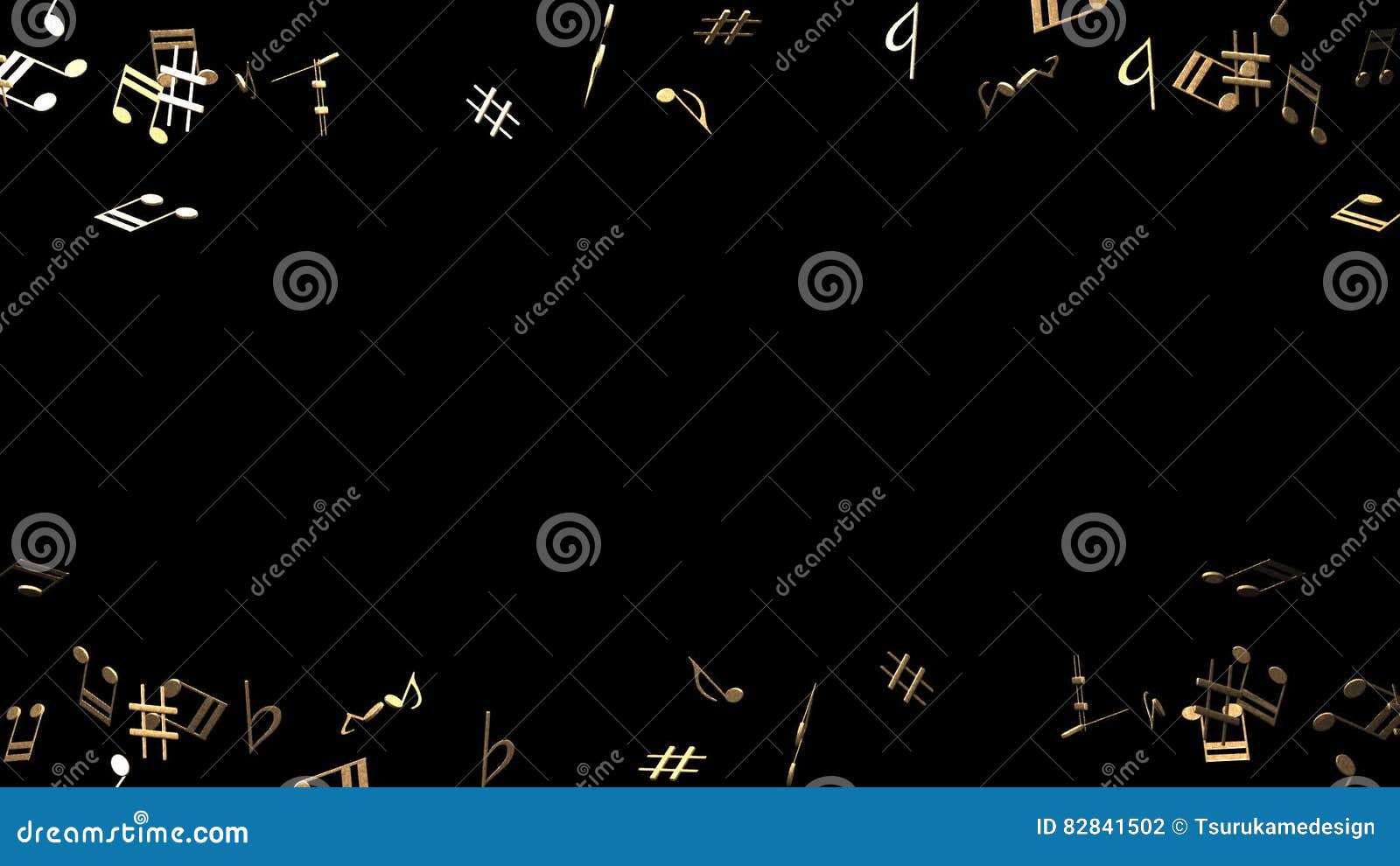 Brass Musical Notes on Black Background Stock Footage - Video of song ...