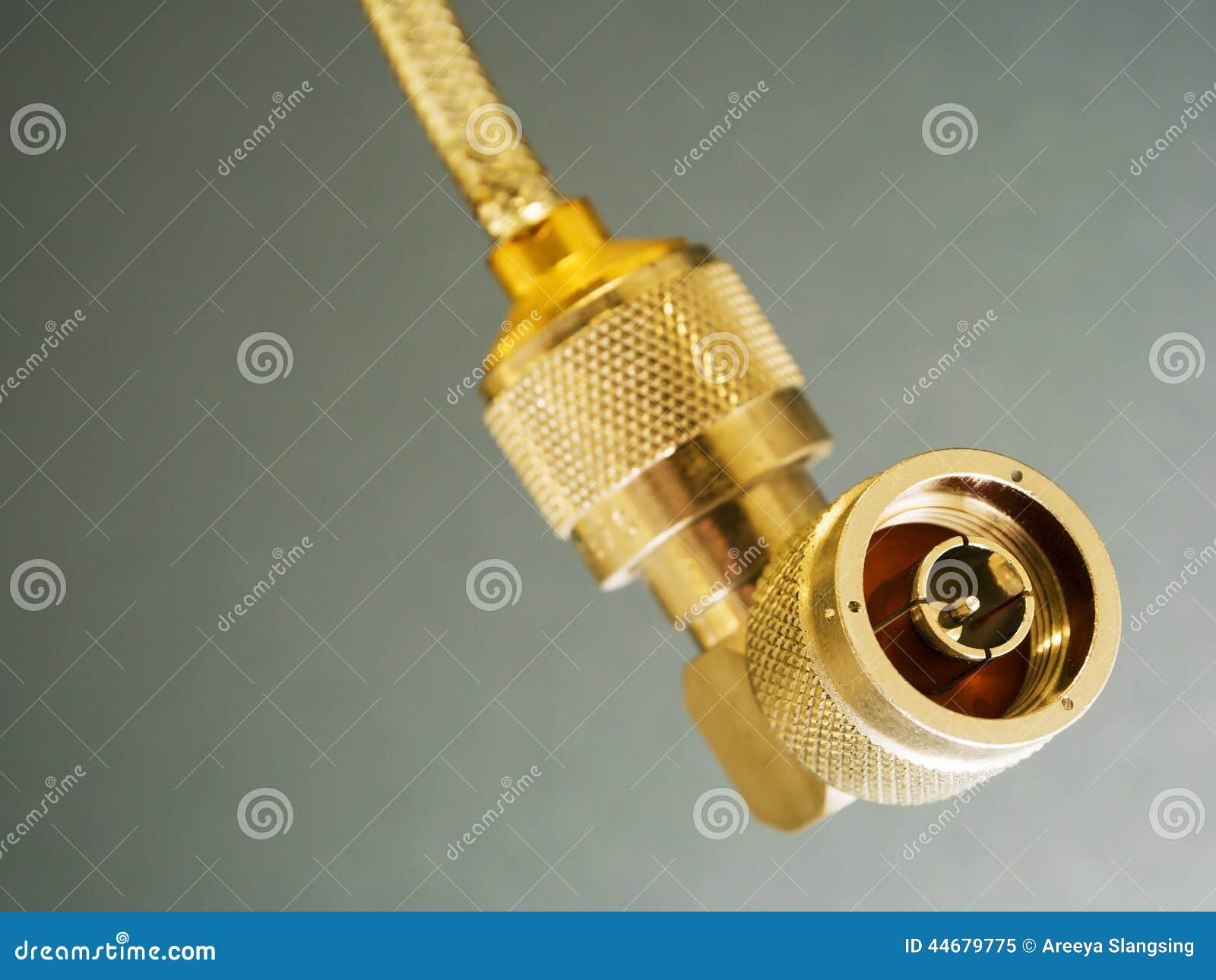 Brass N-type Connector in Head of Coaxial Stock Image - Image of ...