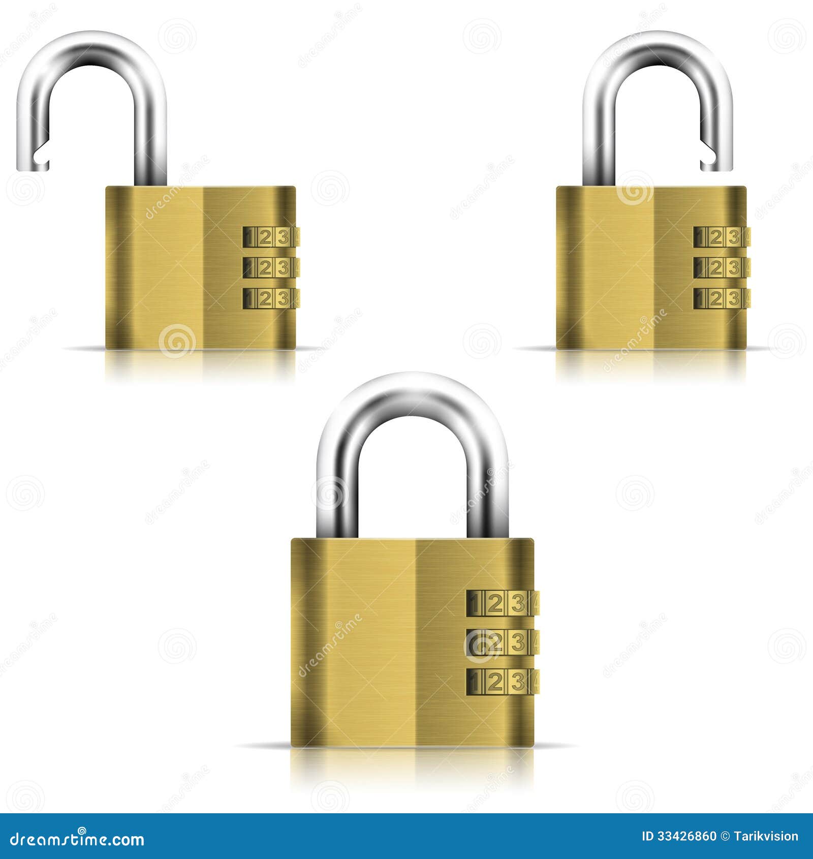 Brass Open and Closed Padlock Stock Vector - Illustration of iron ...