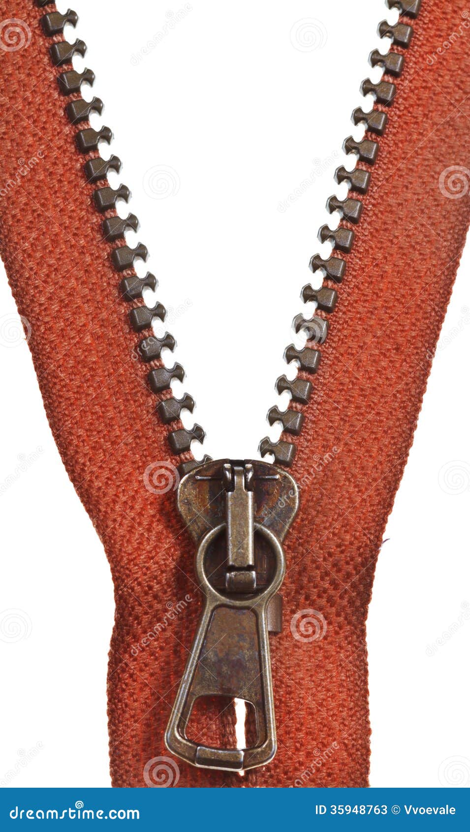 Brass Orange Zip Fastener Close Up Stock Image - Image of close ...