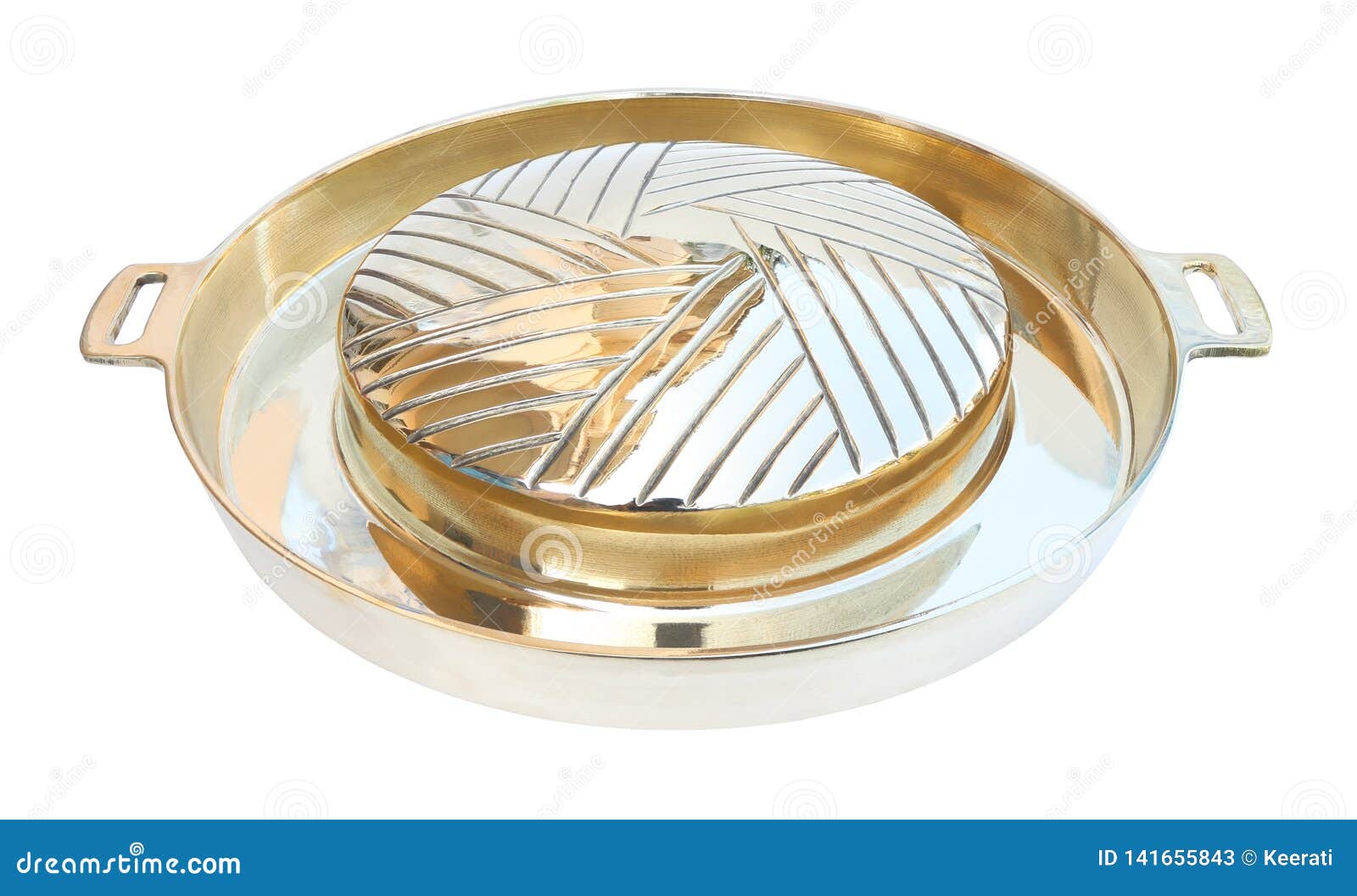 Brass pan barbecue stock image. Image of kitchen, asian - 141655843