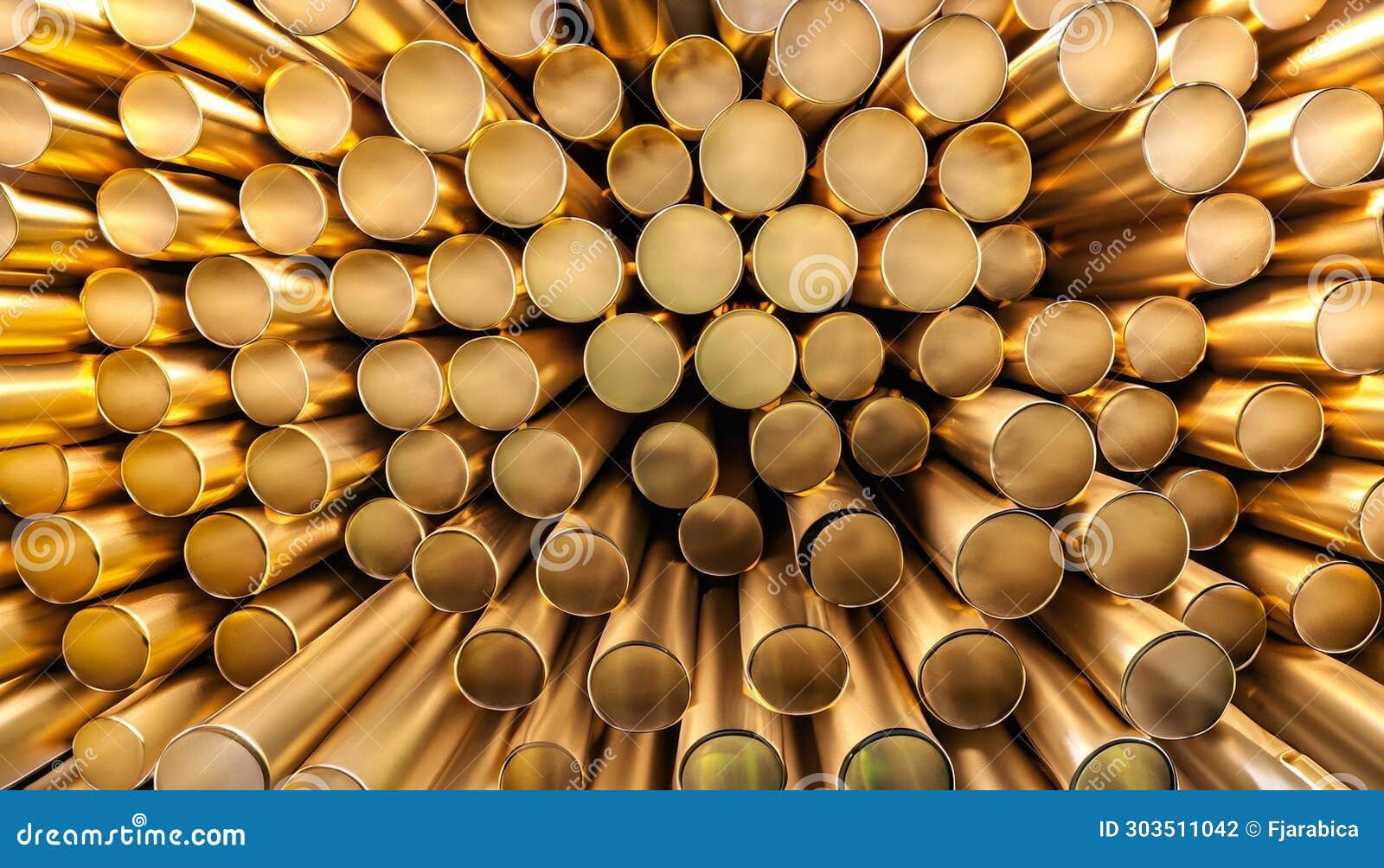 Brass pipes stock illustration. Illustration of sunlight - 303511042