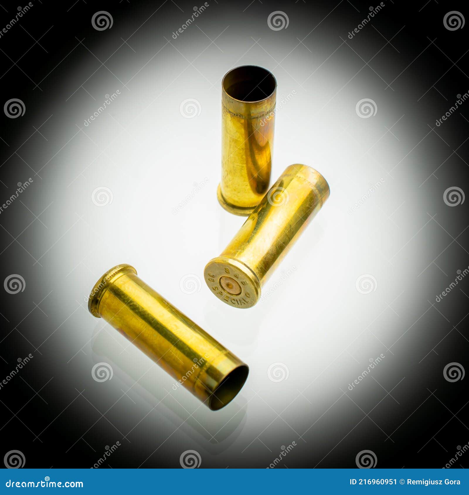 Brass Pistol Shells in a Container 50 Pcs Stock Image - Image of ...