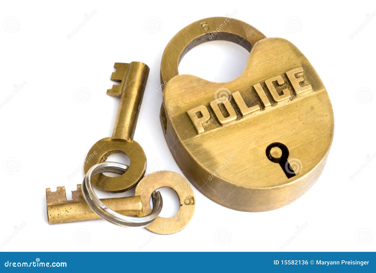 Brass Police Block with 2 Keys. Stock Photo - Image of secure, safe ...