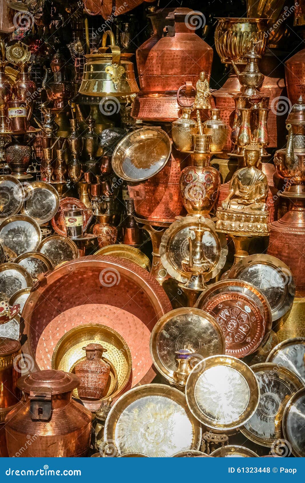 Brass pots stock photo. Image of display, primitive, design - 61323448