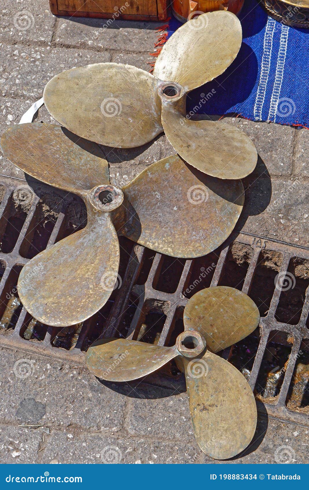 Brass propellers stock photo. Image of metal, sale, shape - 198883434