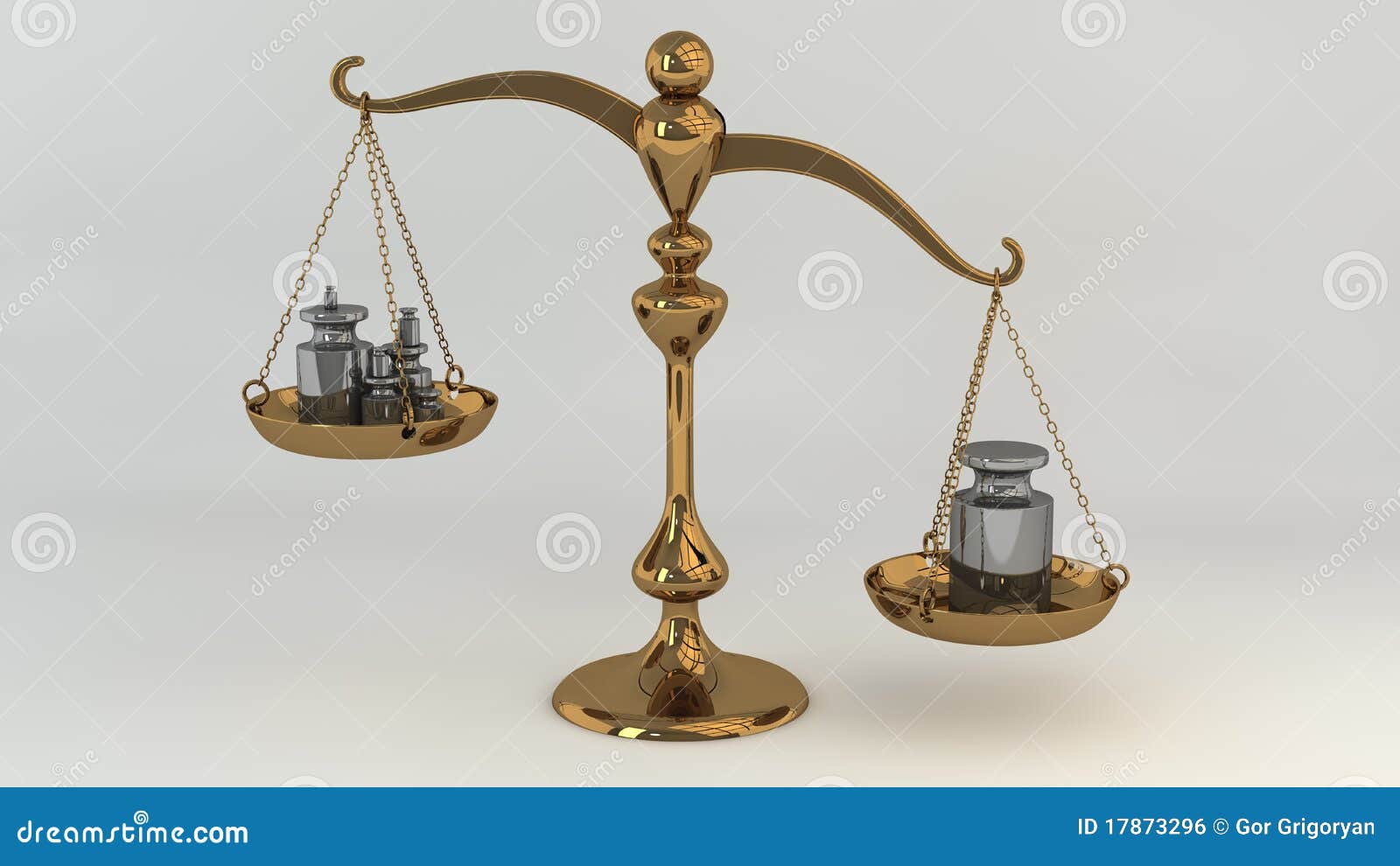 Brass Scale with Masses on Cups Stock Illustration - Illustration of ...