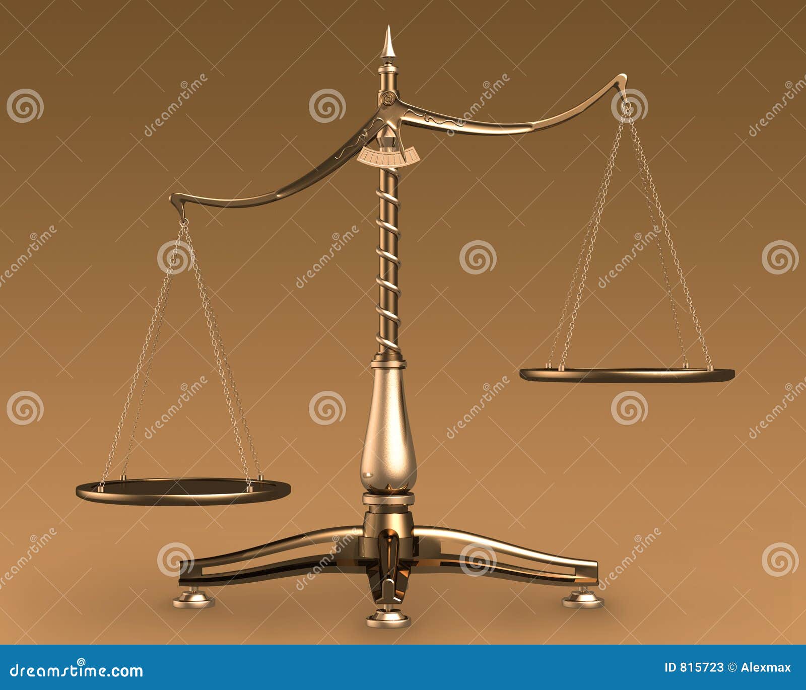 Brass scales 3D concept stock illustration. Illustration of bronze - 815723