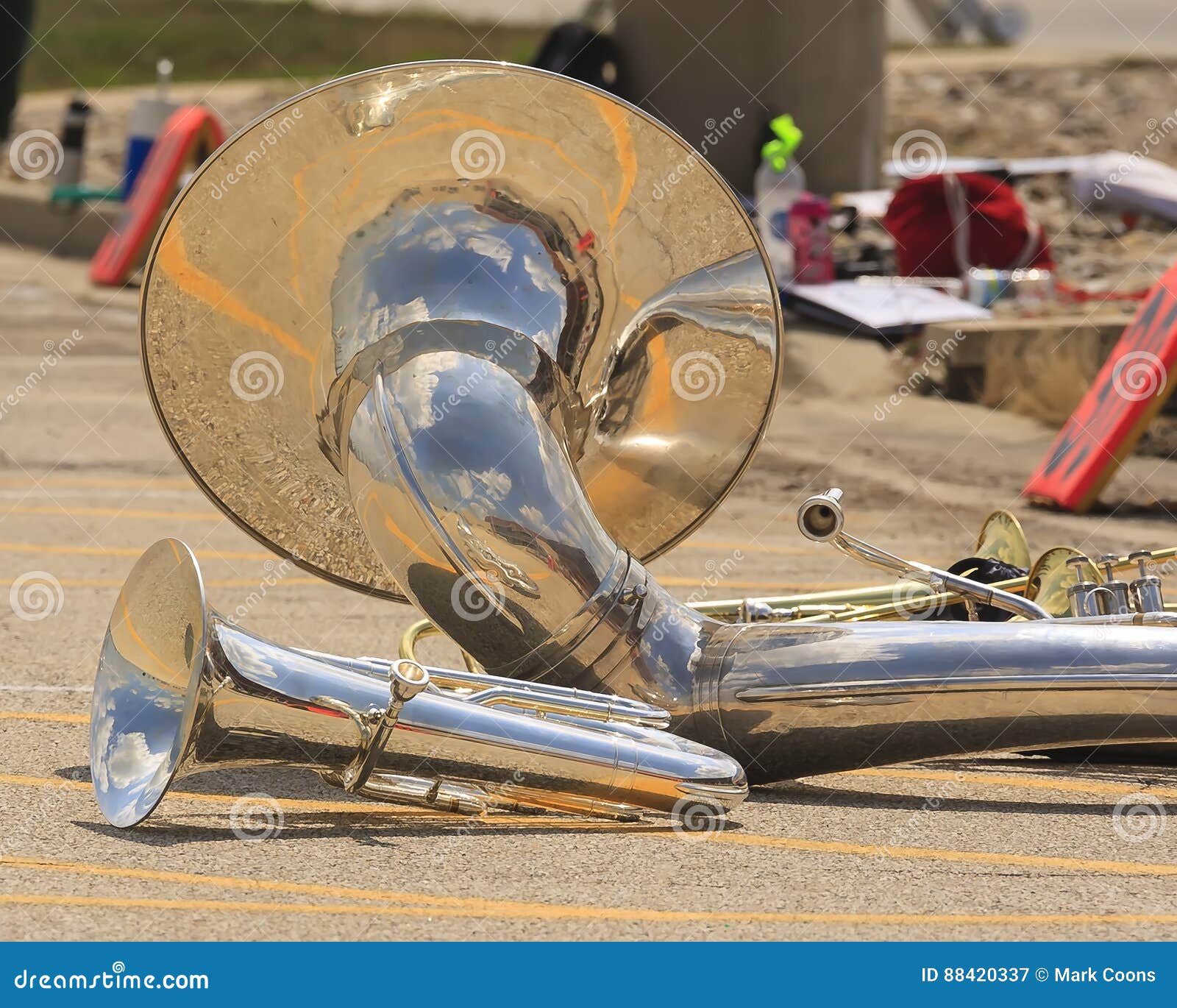 Brass section at rest stock image. Image of rehearsal - 88420337