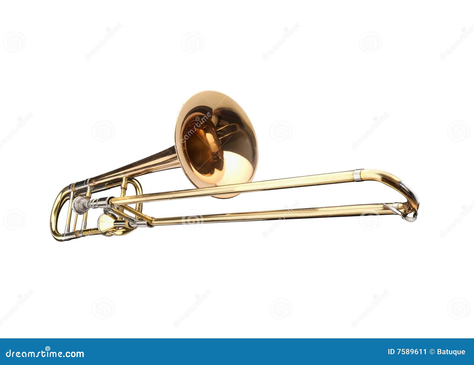 Brass slide trombone stock image. Image of band, saxophone - 7589611