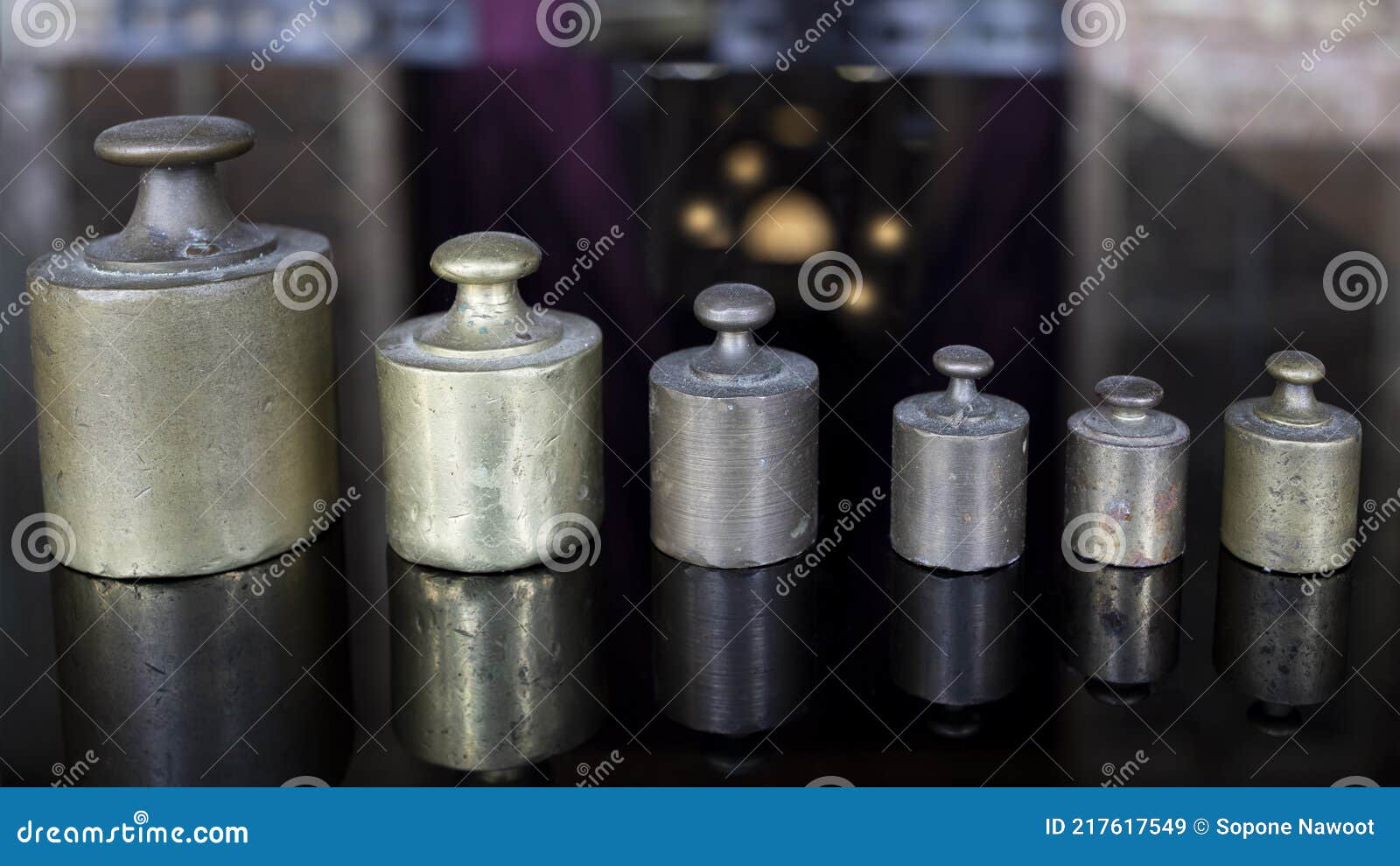 Brass standard weight set stock image. Image of vintage - 217617549