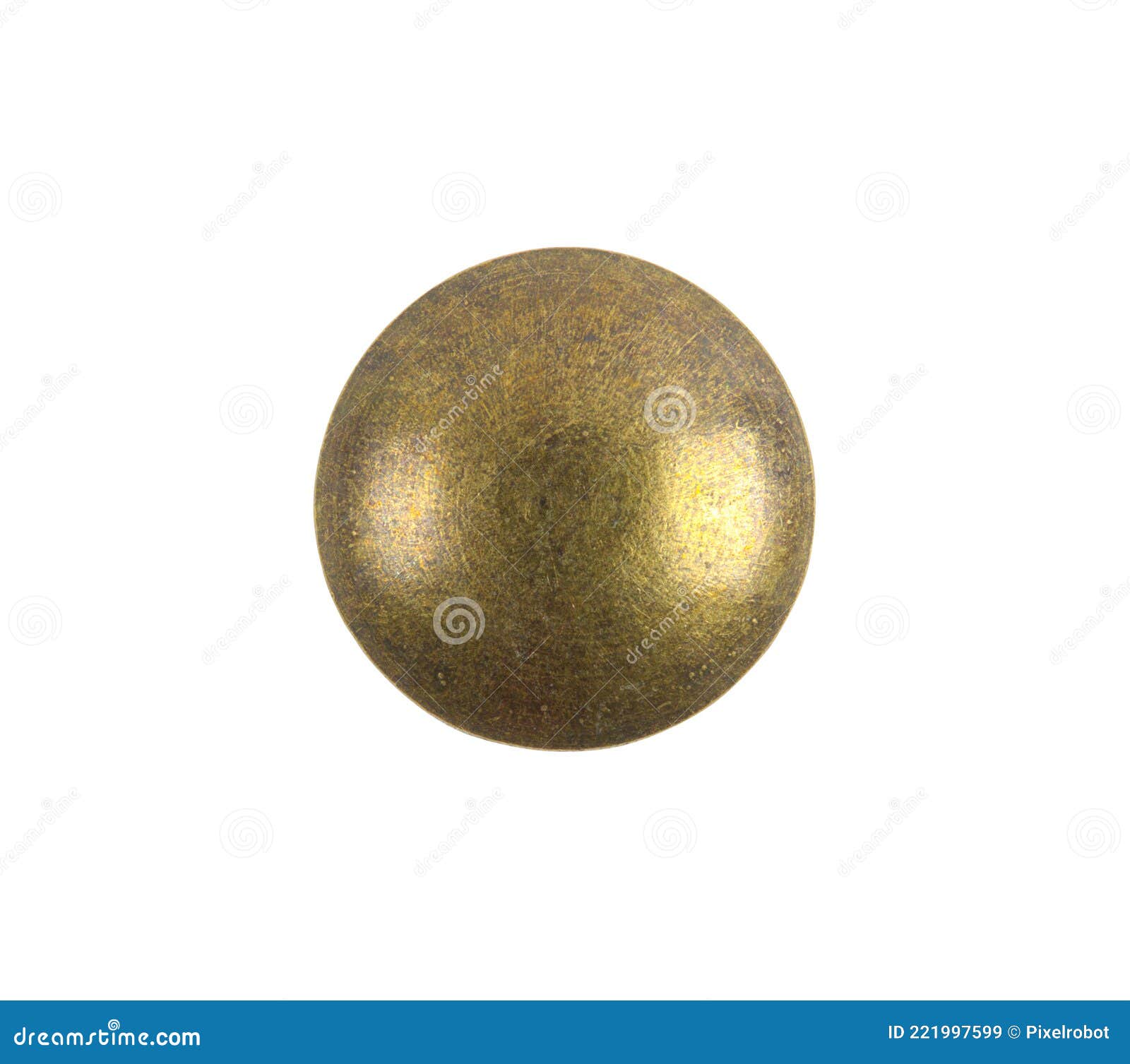 Brass Tack Top View stock image. Image of round, head - 221997599