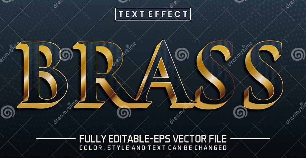Brass Text Editable Style Effect Stock Vector - Illustration of elegant ...