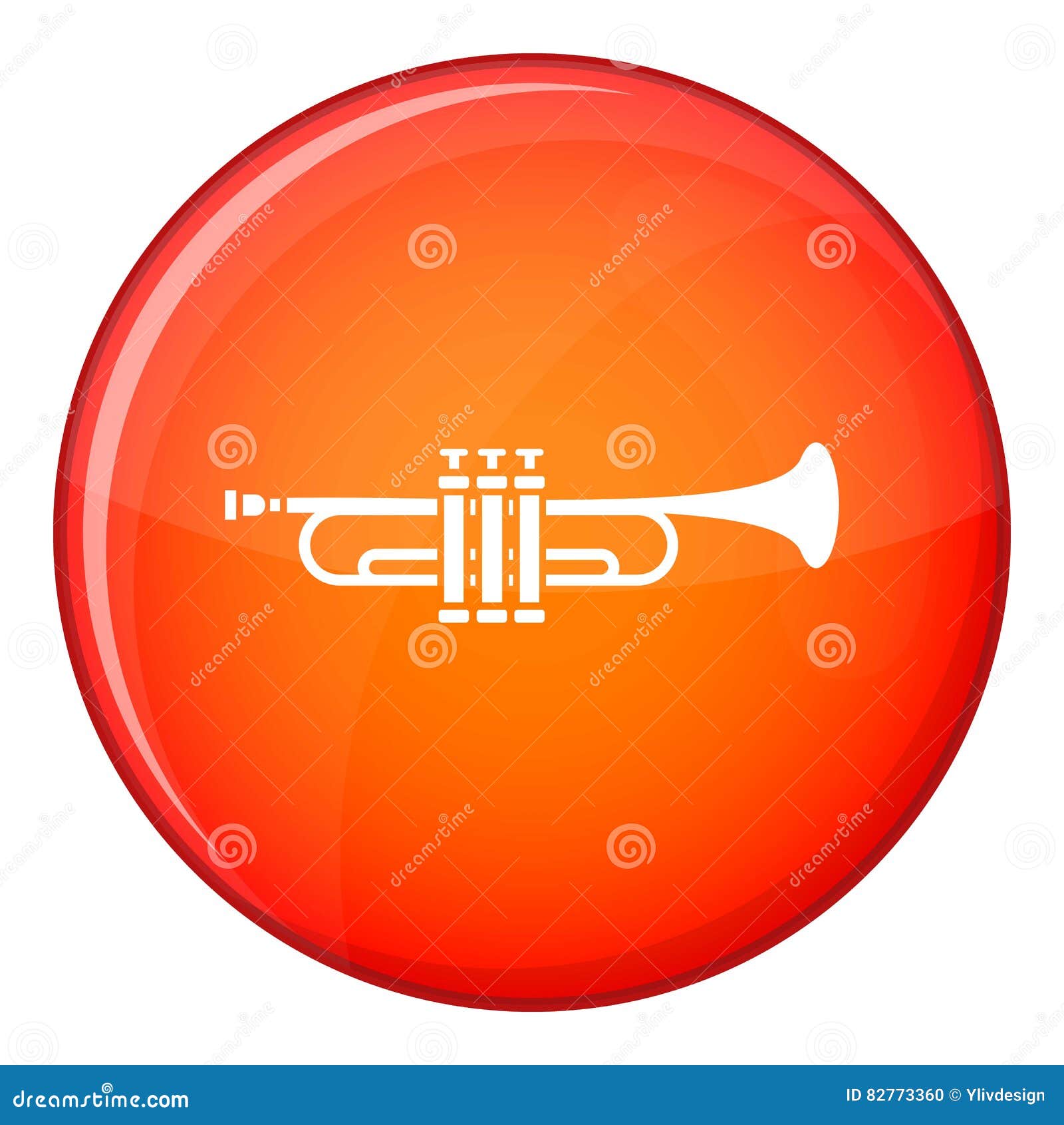 Brass Trumpet Icon, Flat Style Stock Vector - Illustration of cutout ...