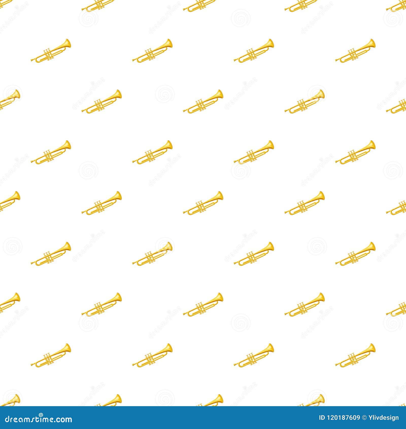 Brass trumpet pattern stock vector. Illustration of bugle - 120187609