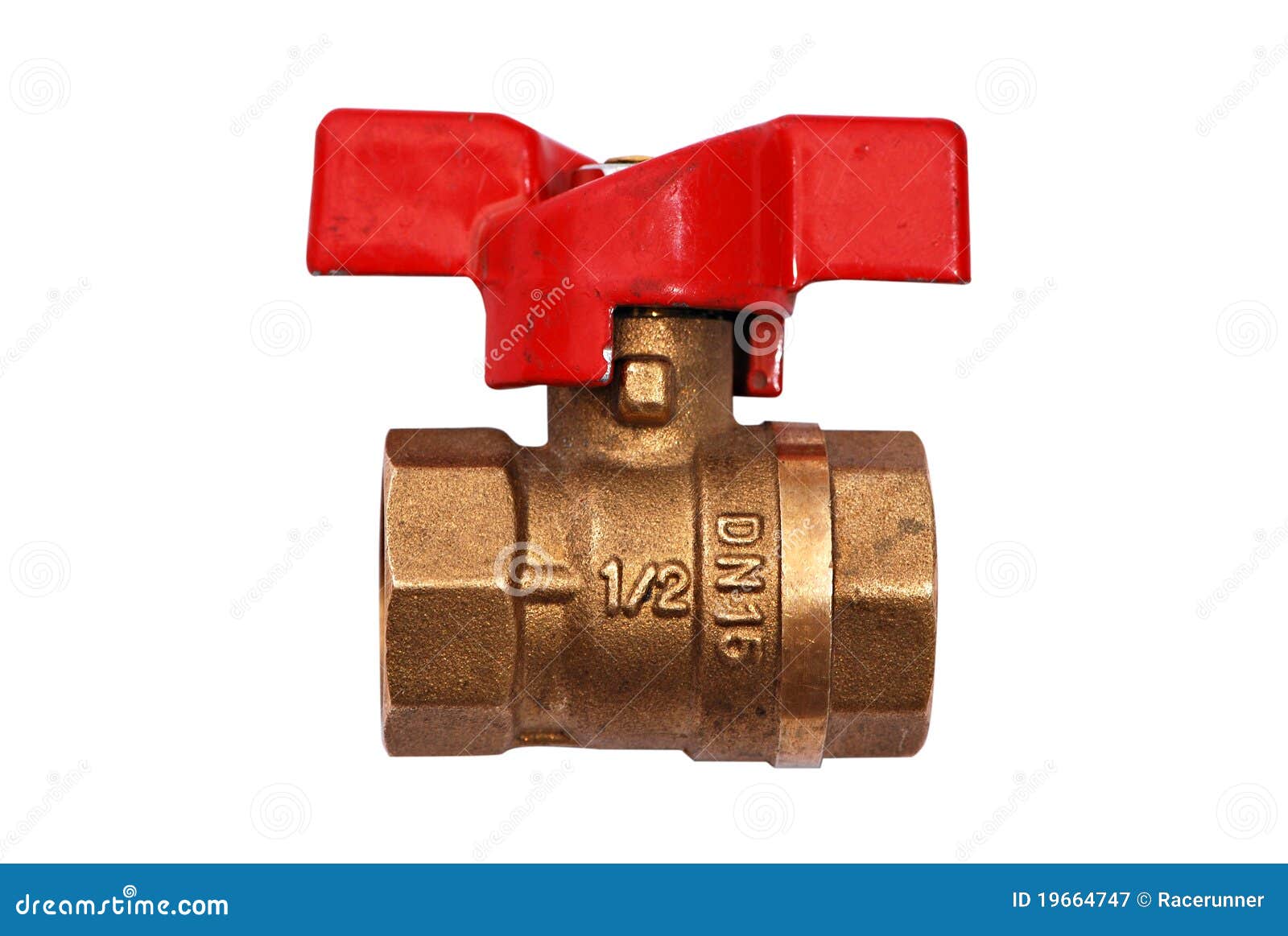 Brass Valve with Red Handle Stock Image - Image of inch, single: 19664747