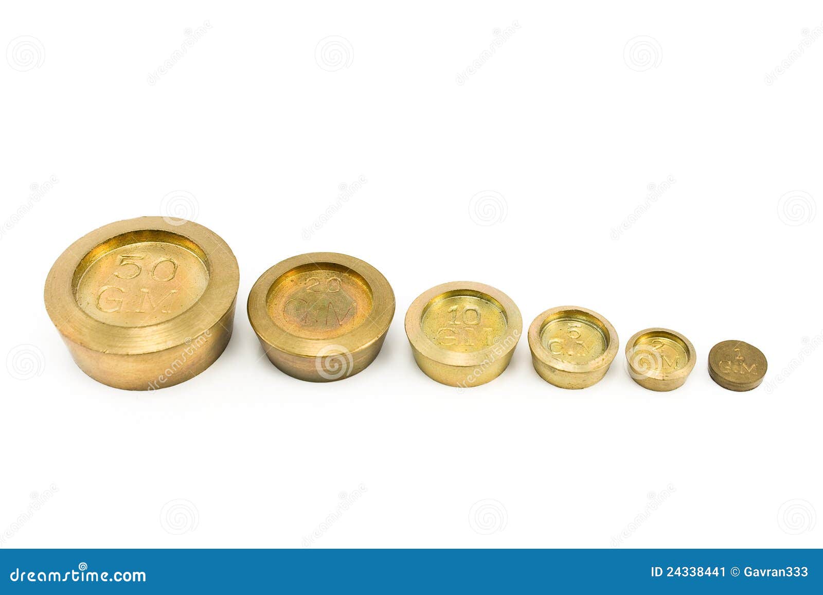 Brass Weights of Different Size Stock Image - Image of symbol, scale ...