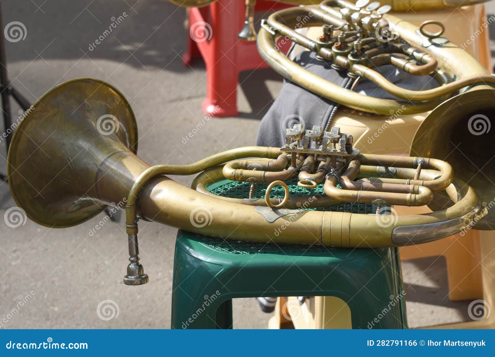 Brass Wind Instruments during a Musical Performance. a Jazz Band Plays ...