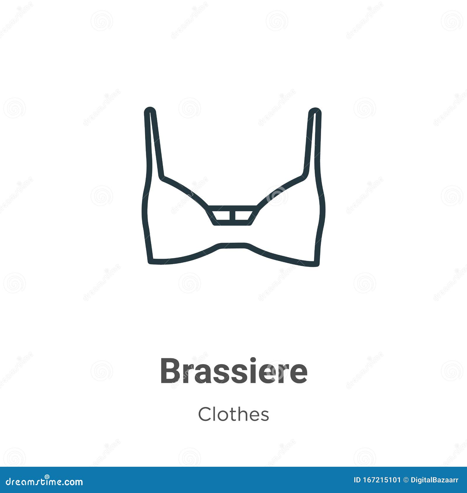 Brassiere Outline Vector Icon Thin Line Black Brassiere Icon Flat Vector Simple Element