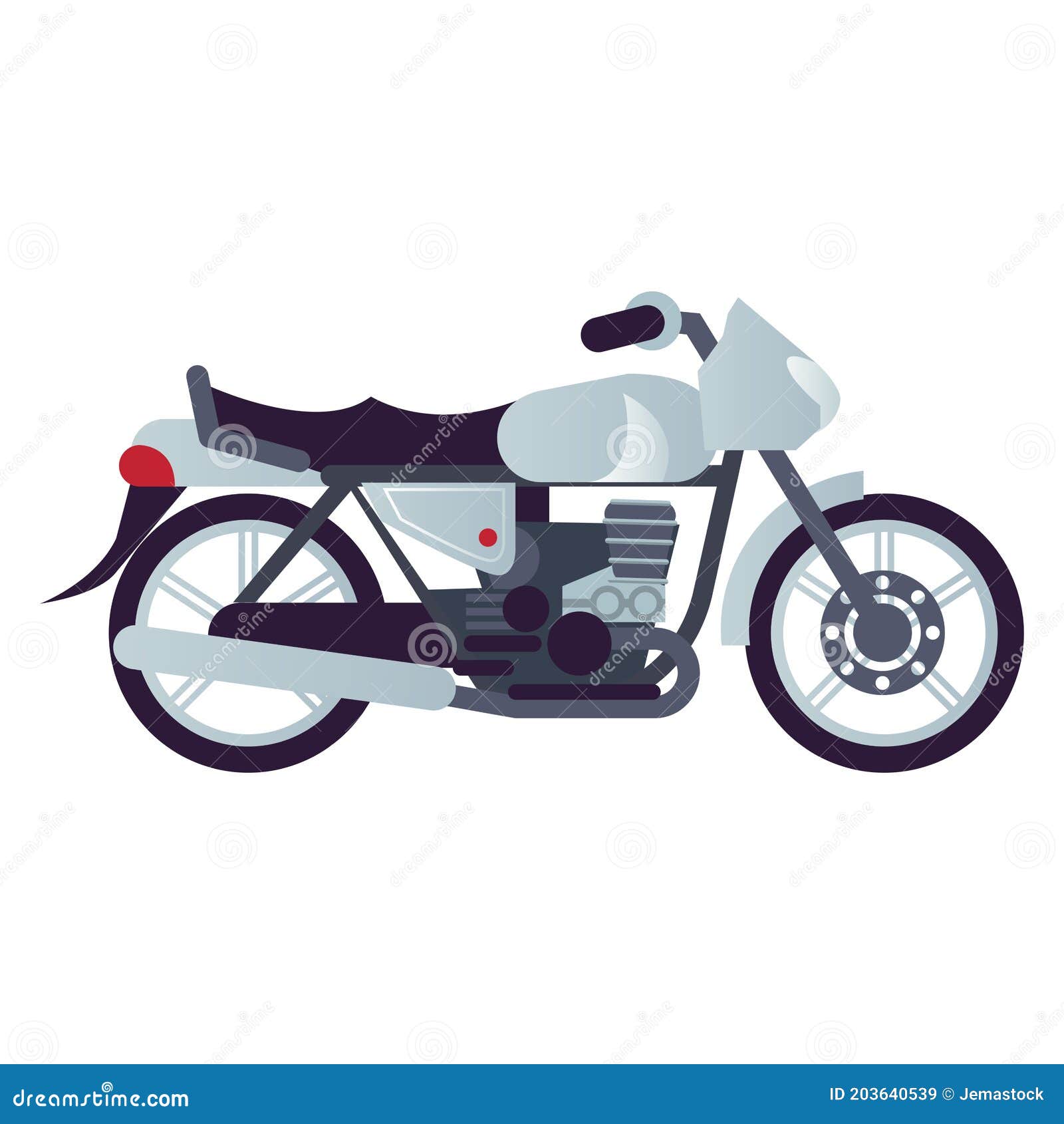 Brat Motorcycle Style Vehicle With Lettering Frame Cartoon Vector ...