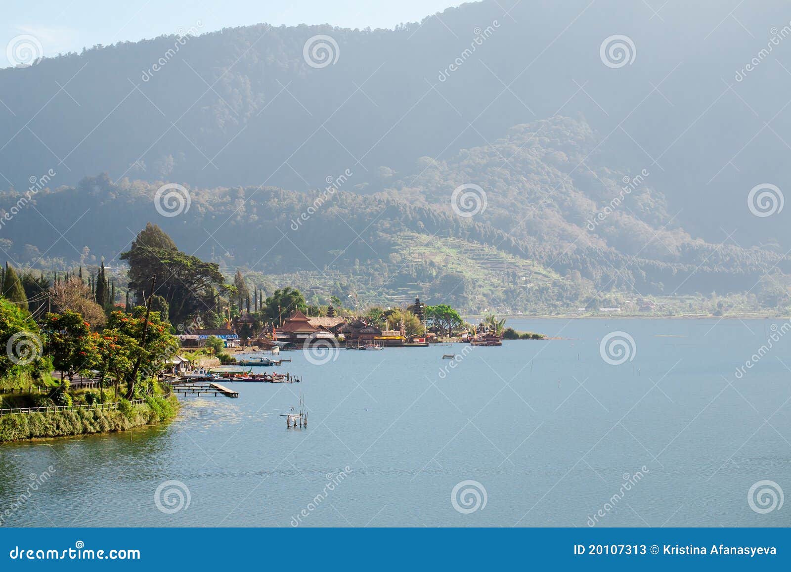 Bratan Lake View Bali Indonesia Stock Image - Image of summer, green ...
