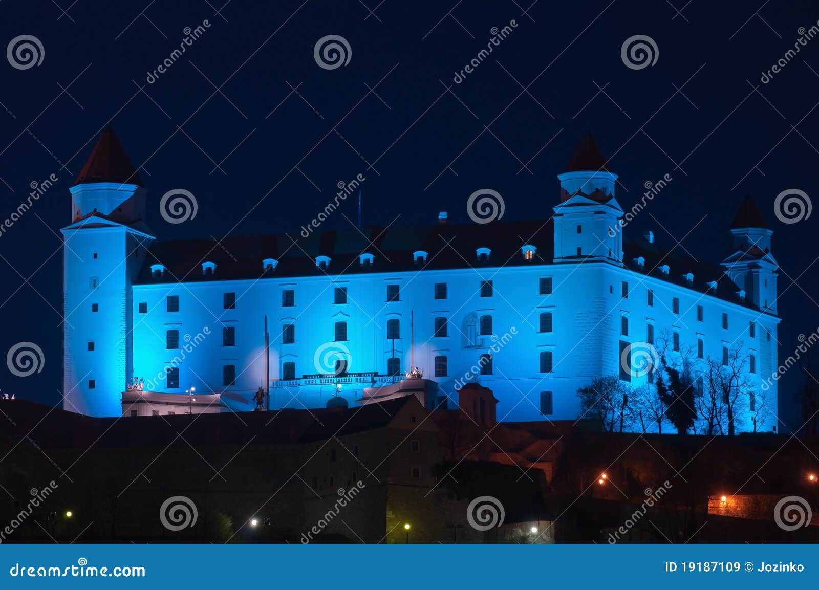 Bratislava blue castle stock image. Image of tourism - 19187109