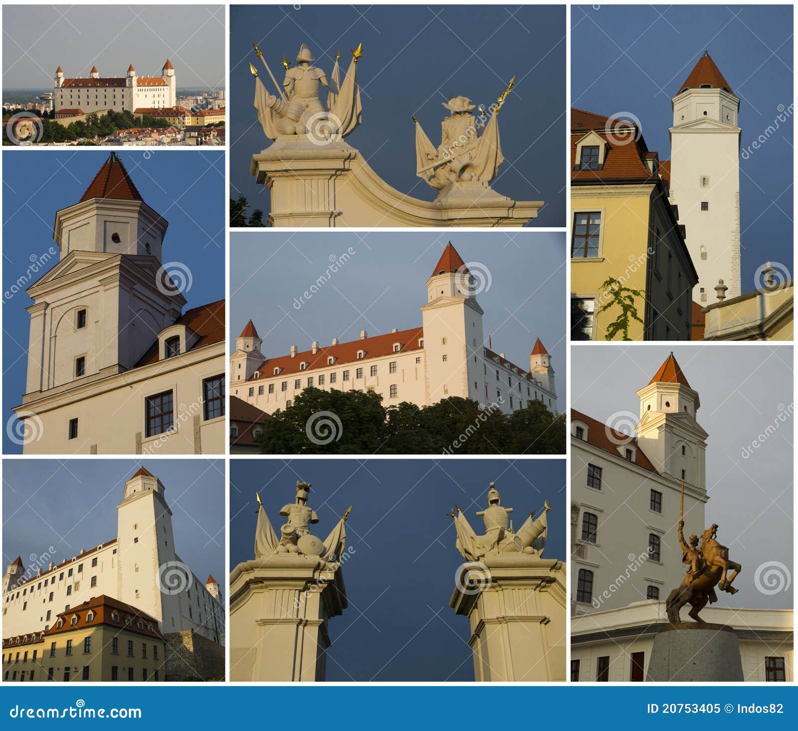 Bratislava Castle, collage stock image. Image of fortifying - 20753405