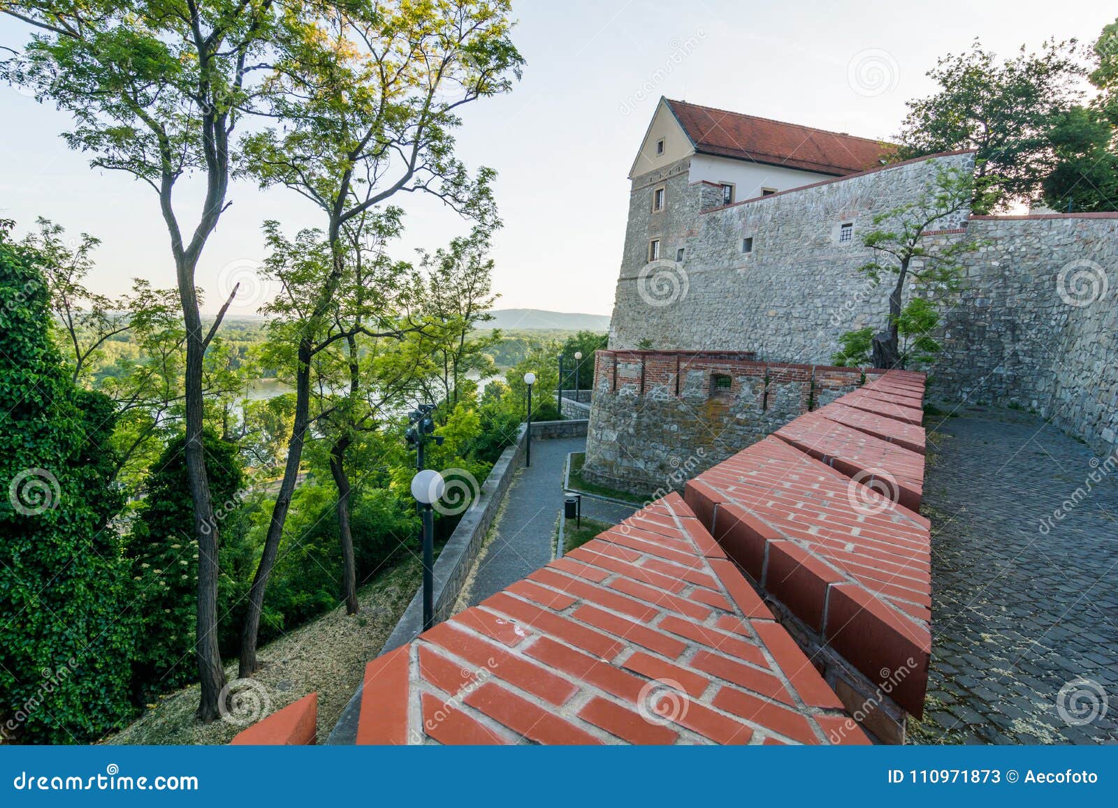 Bratislava Castle. Side Wall/fortification View in Summer Time. Stock ...