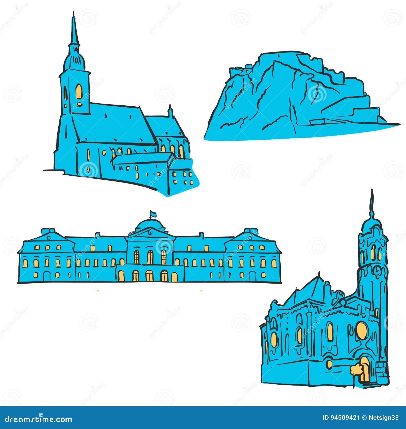 Bratislava Slovakia. City Skyline. Silhouette City. Design Vector ...