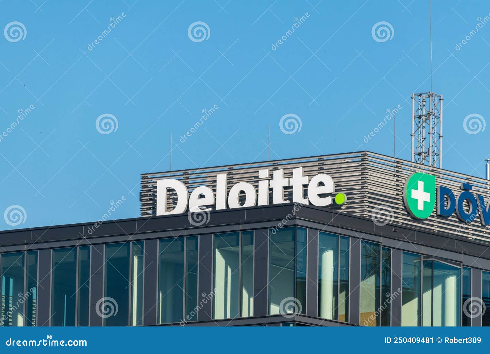 Logo and sign of Deloitte editorial photo. Image of logo - 250409481