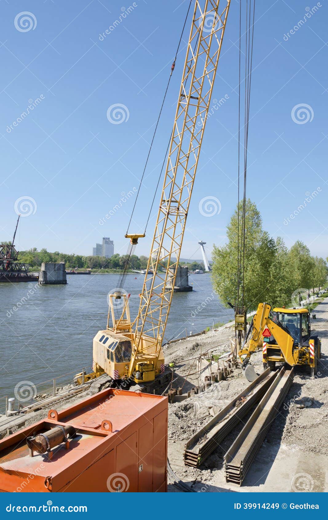 The Bratislava Stary Most Bridge Dismantling Stock Image - Image of ...