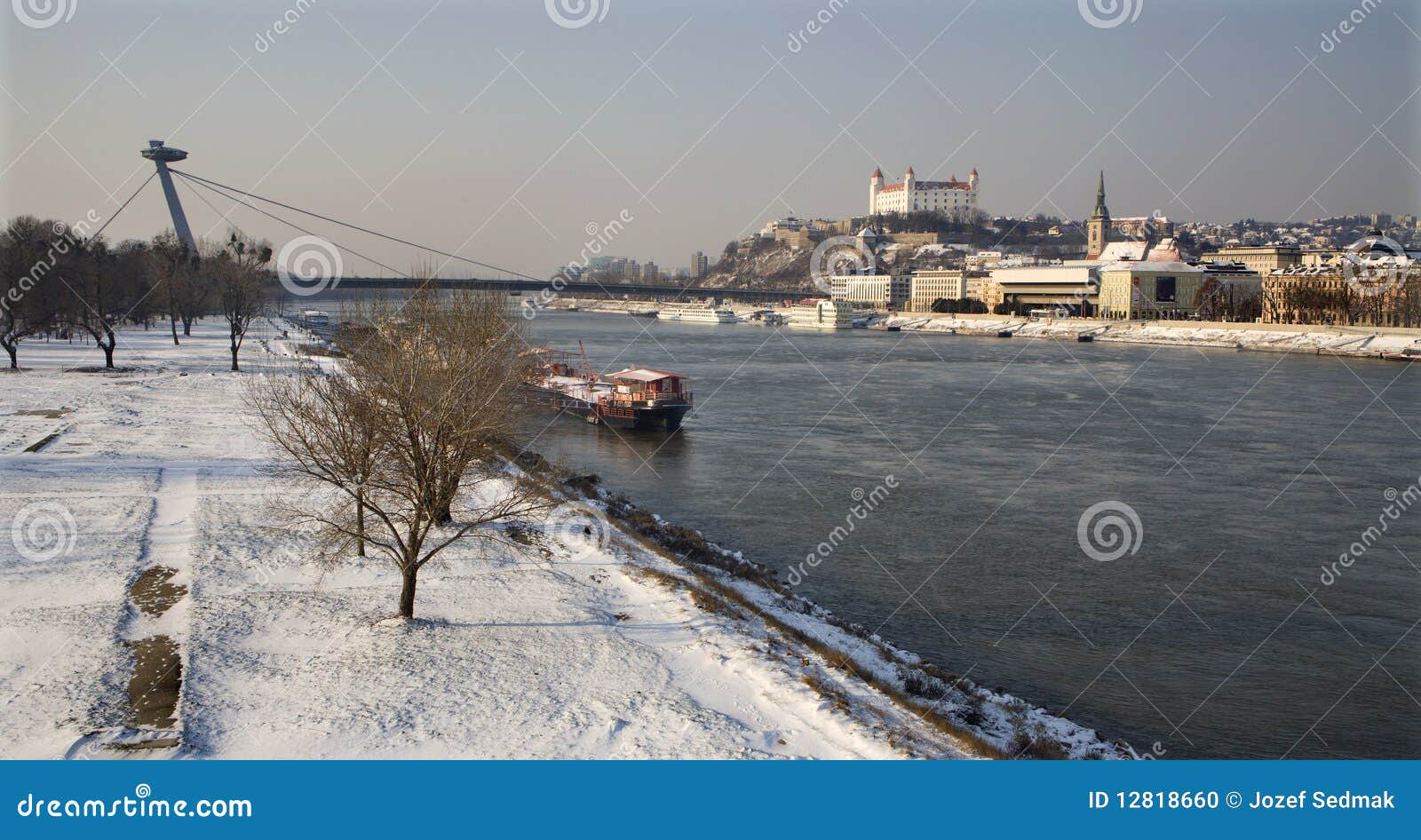 Bratislava in winter stock photo. Image of snow, europa - 12818660