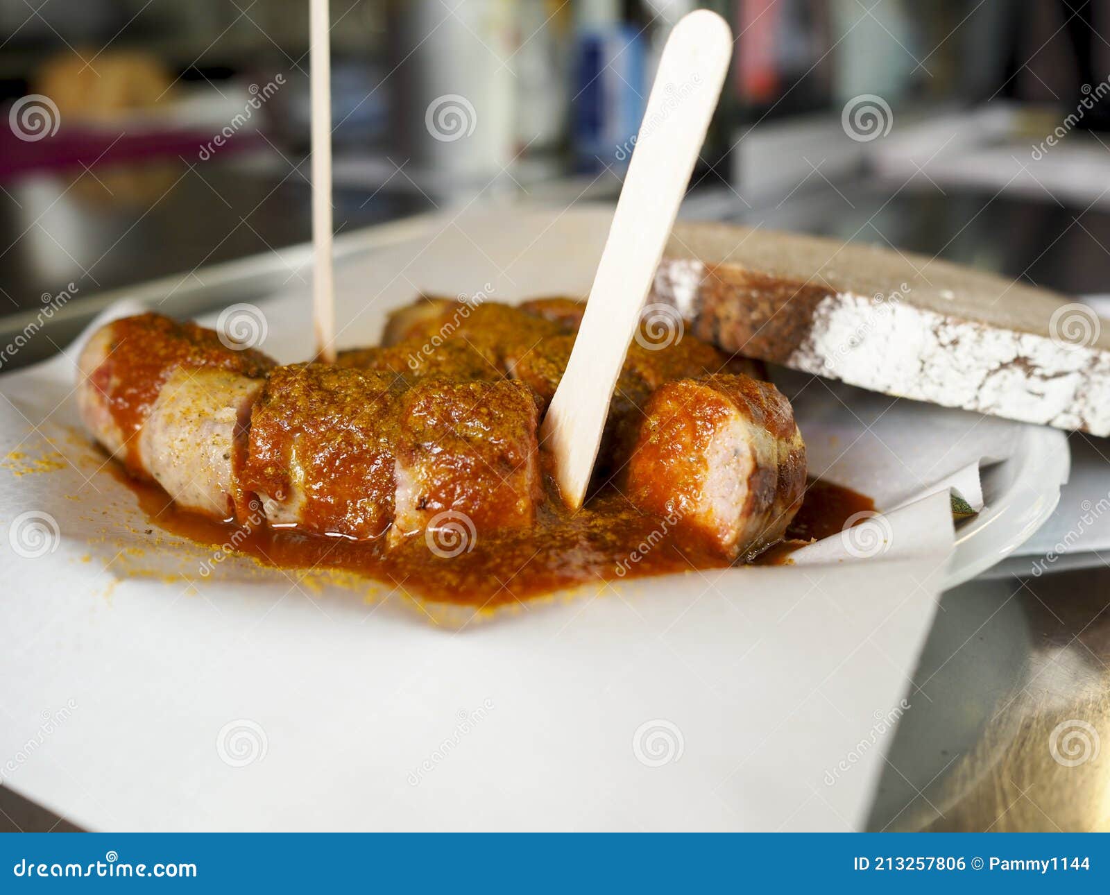 Austrian Fast Food with Bread Stock Photo - Image of sausage, typical ...