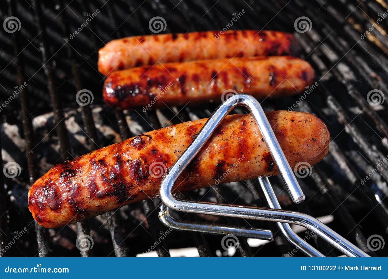 Bratwurst on the grill stock photo. Image of barbecue - 13180222