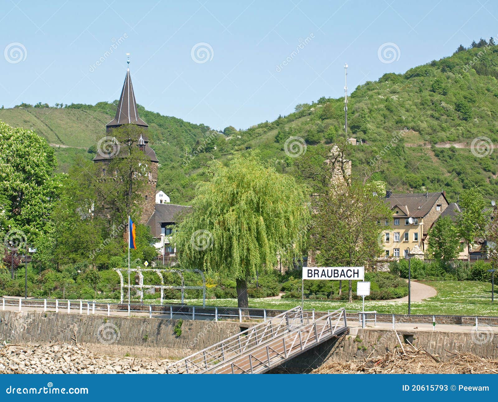 A View of Braubah from the Rhine River, Germany Stock Image - Image of ...